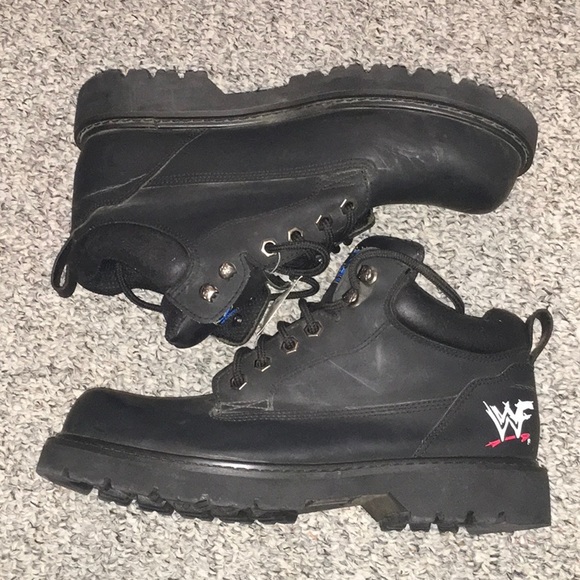Wwf | Shoes | Wwfwwe The Rock The Rock Says Black Work Boots | Poshmark